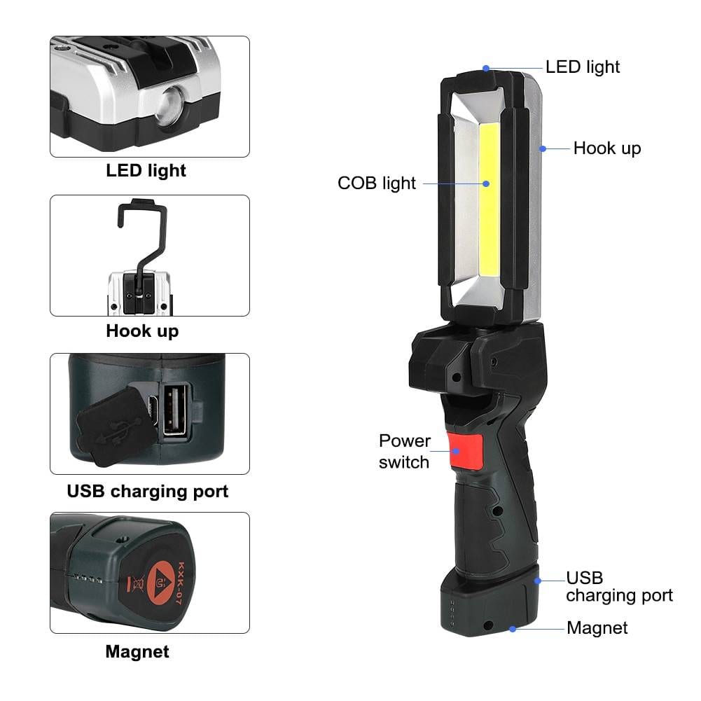 2PCs COB LED Work Light with Flexible Angle - Lighting4Home