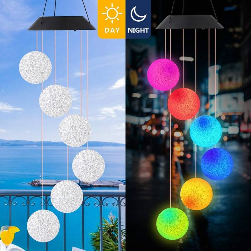 LED Solar Hanging Wind Chime Crystal Light - Lighting4Home