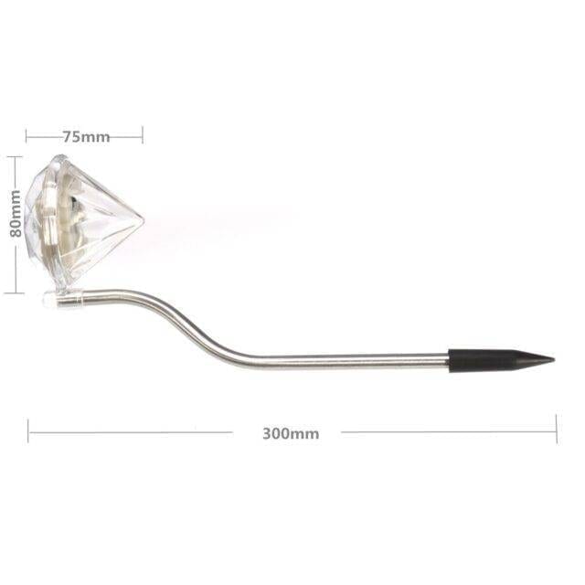 4PCs Outdoor Solar Colorful Diamonds Pathway Lights - Lighting4Home