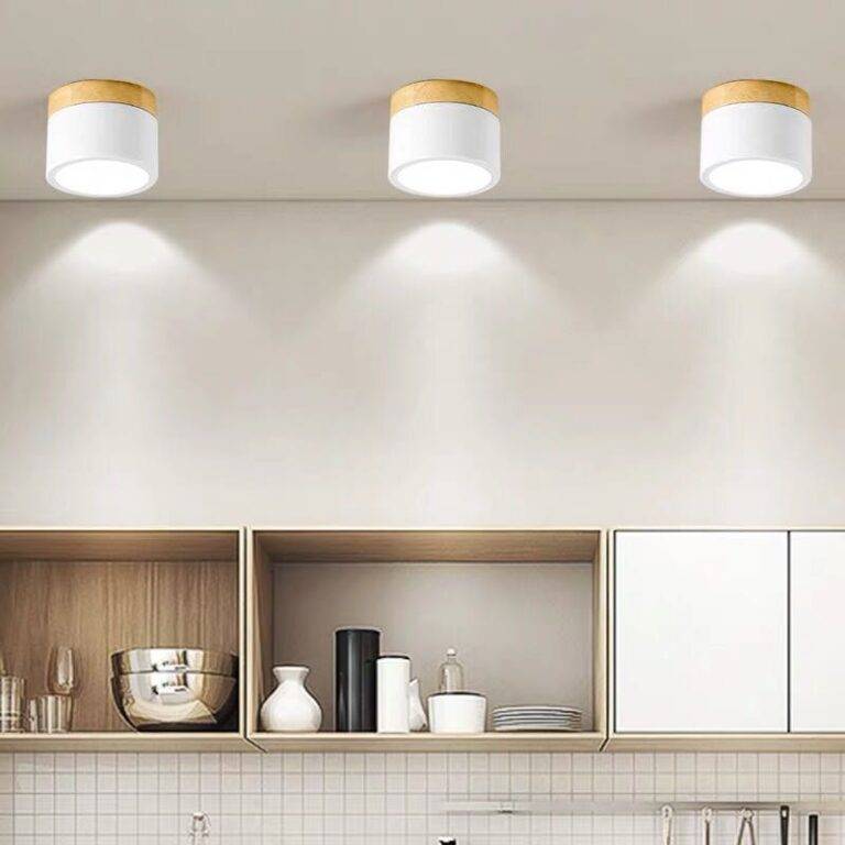 Dimmable Surface Mounted Wood-Pattern Downlight