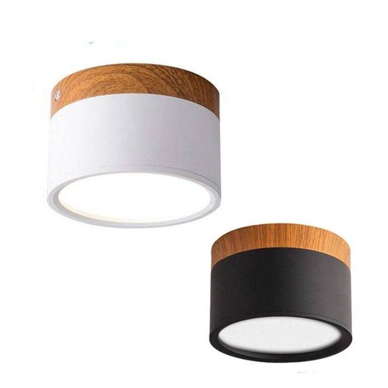 Dimmable Surface Mounted Wood-Pattern Downlight