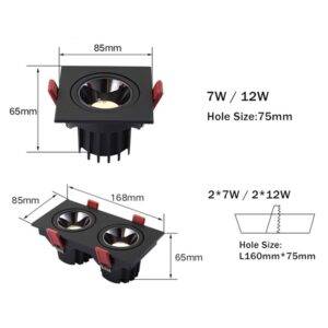 Single/Double Head LED Recessed Ceiling Spotlight Fixtures