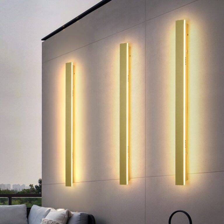 Outdoor LED Golden Long Strip Porch Wall Light - Lighting4Home
