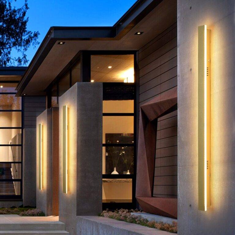 Outdoor LED Golden Long Strip Porch Wall Light - Lighting4Home