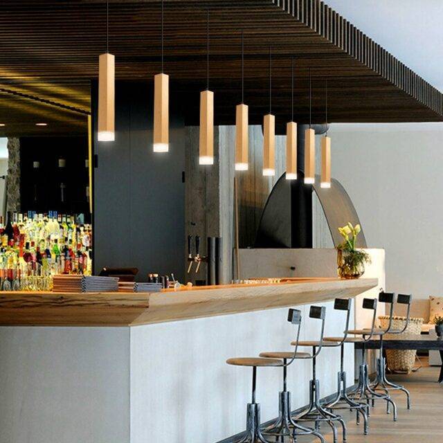 Dimmable Long Square Tube LED Pendant Light - Lighting4Home