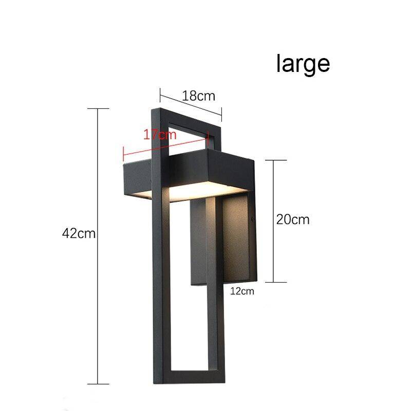 Modern Euro Design Outdoor LED Wall Black Porch Light