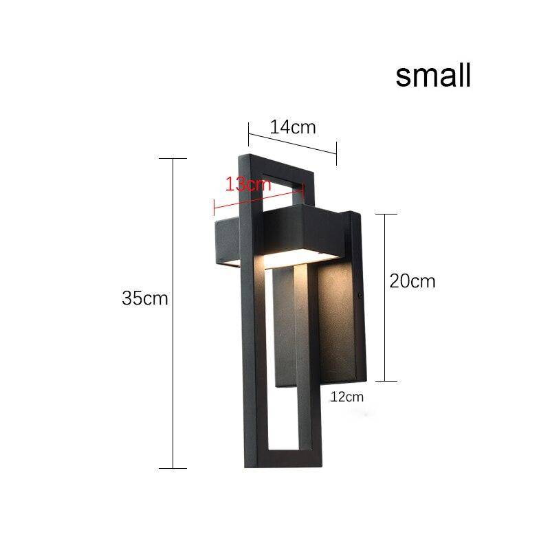 Modern Euro Design Outdoor LED Wall Black Porch Light