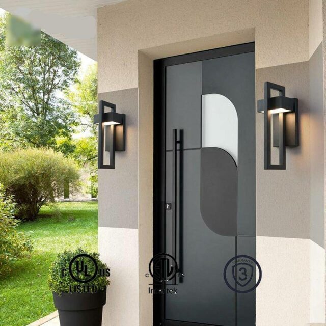 Modern Euro Design Outdoor LED Wall Black Porch Light