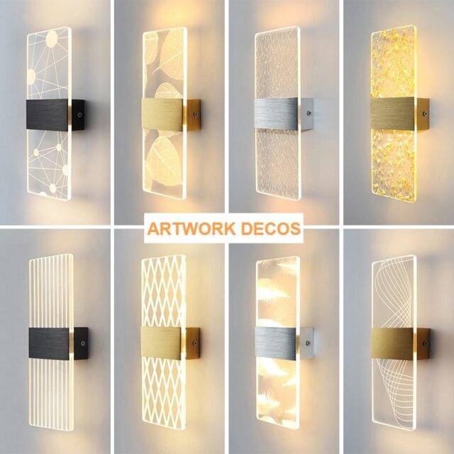 Artwork Pattern Acrylic LED Wall Lights - Lighting4Home