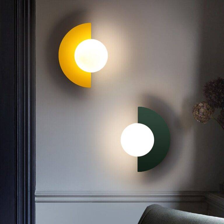 Colorful Semicircle Base Glass Ball Wall Sconce Light