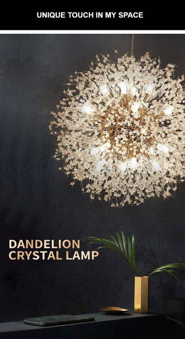Crystal Dandelion Chandelier Pendant Lights - Lighting4Home