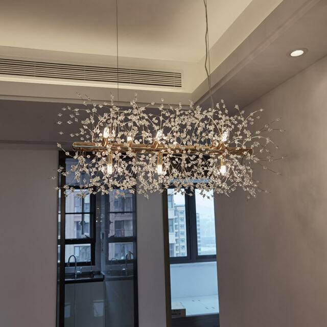 Crystal Sparkling Snowflake Linear LED Chandelier
