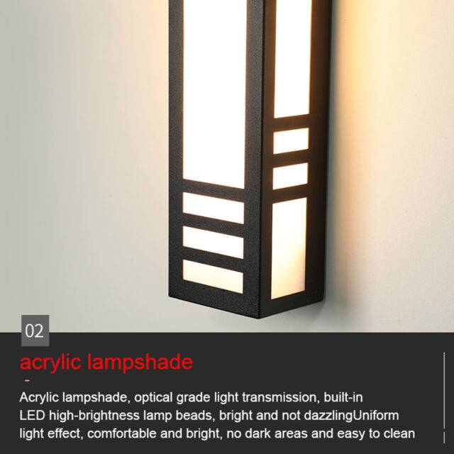 Oriental Style Modern Linear Outdoor Wall Lights - Lighting4Home