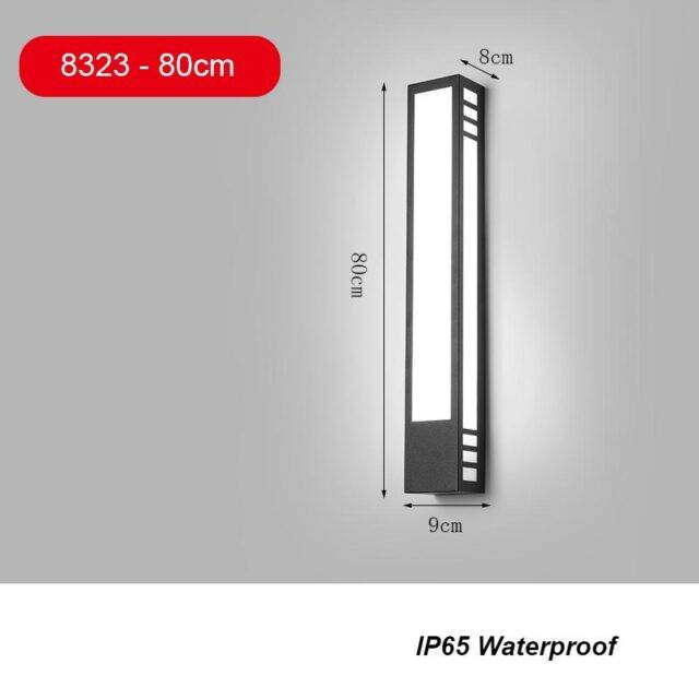Oriental Style Modern Linear Outdoor Wall Lights - Lighting4Home
