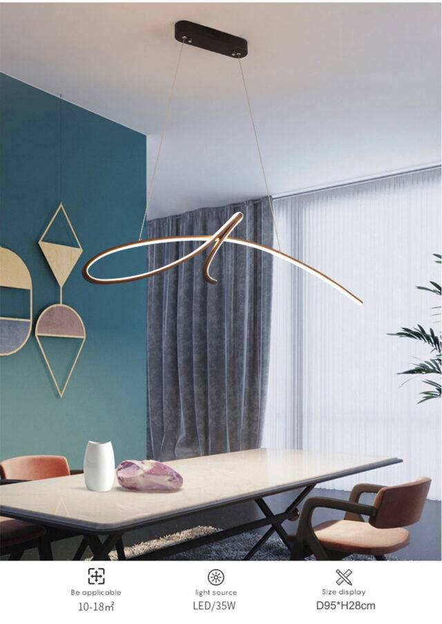 Modern Spiral Curve LED Pendant Chandelier - Lighting4Home