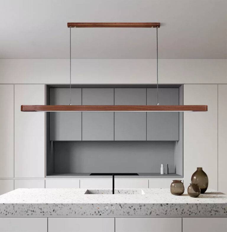 Modern Linear Wooden Pendant Lights - Lighting4Home