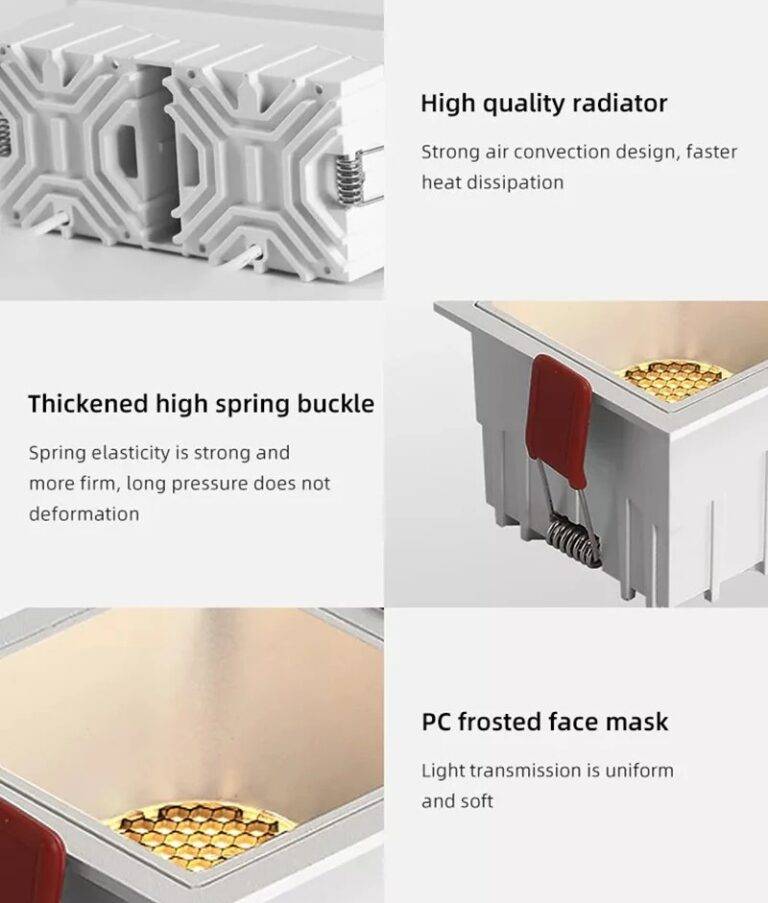 Recessed Square LED Ceiling Spotlights - Lighting4Home