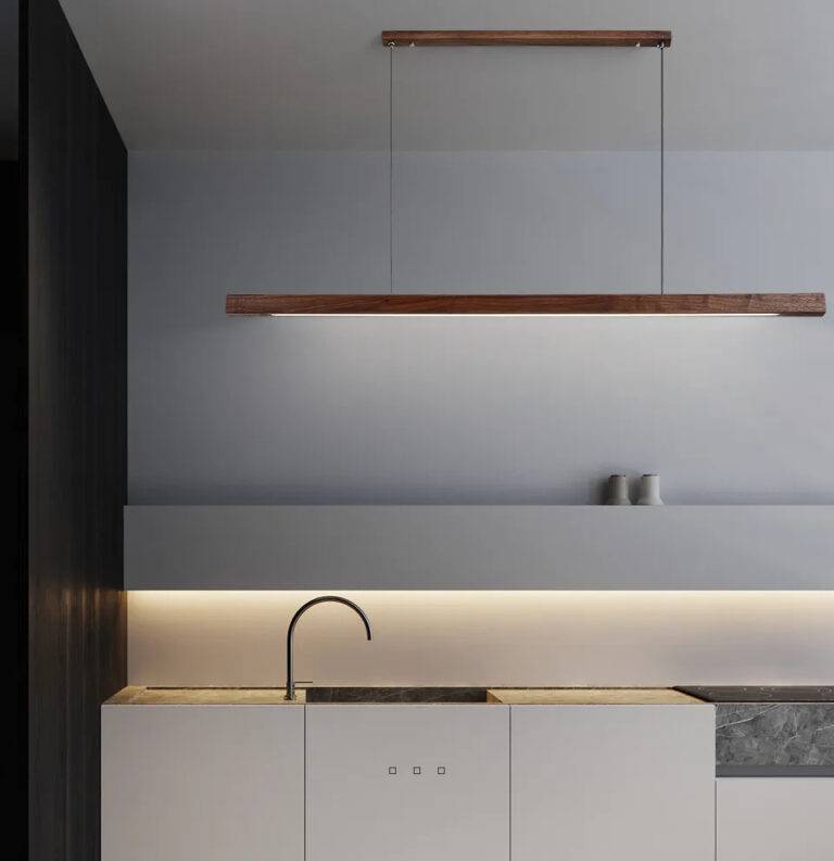 Solid Wood Linear Pendant Lights - Lighting4Home