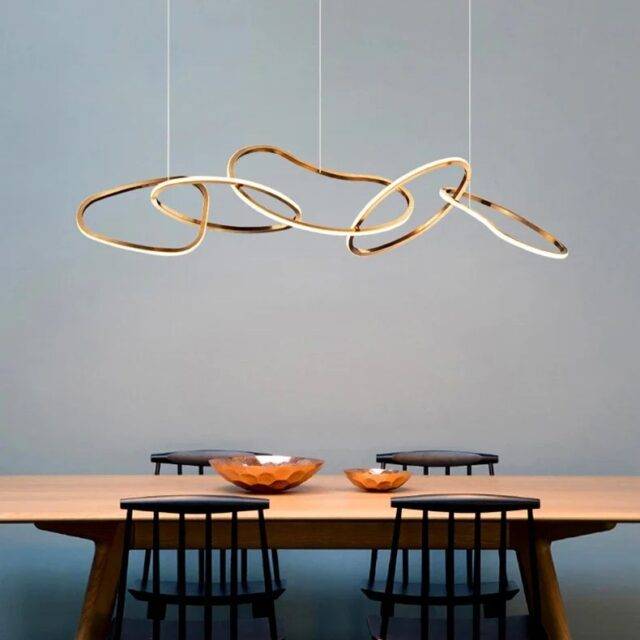 Modern Twisted LED Circular Rings Pendant Chandelier - Lighting4Home