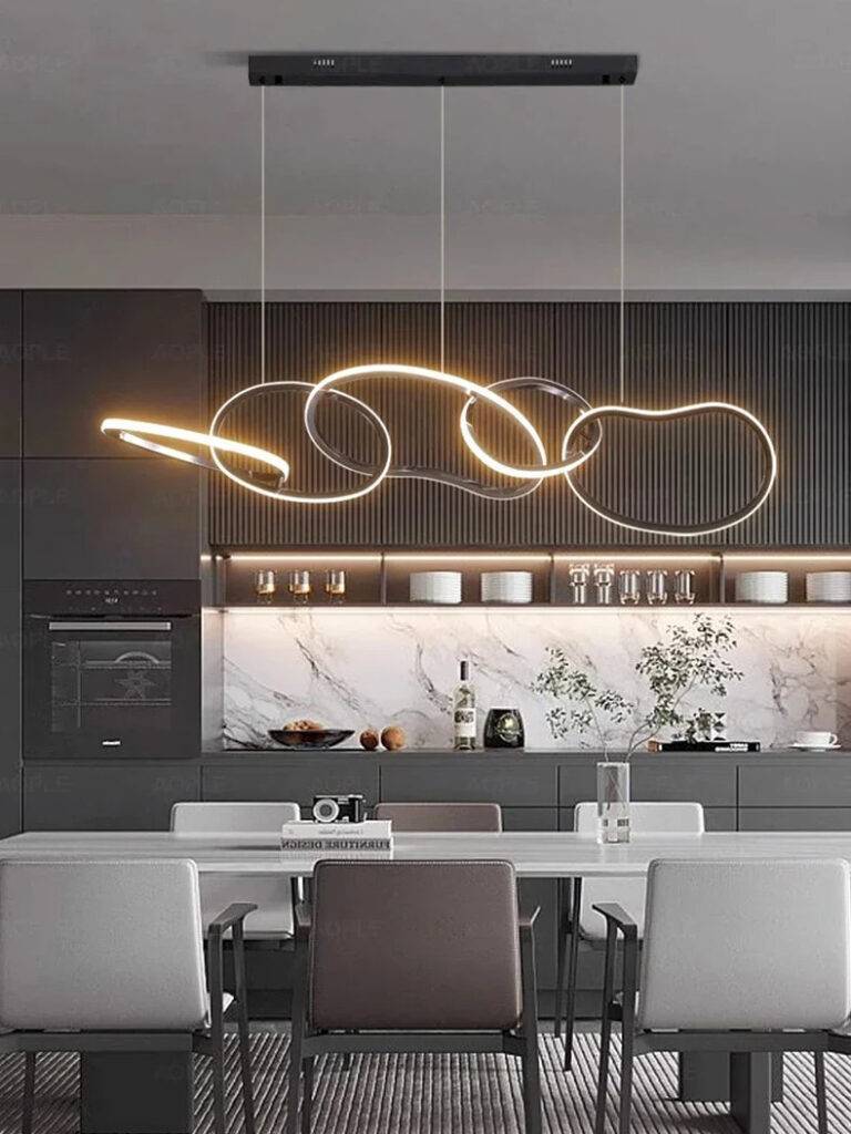 Modern Twisted LED Circular Rings Pendant Chandelier - Lighting4Home