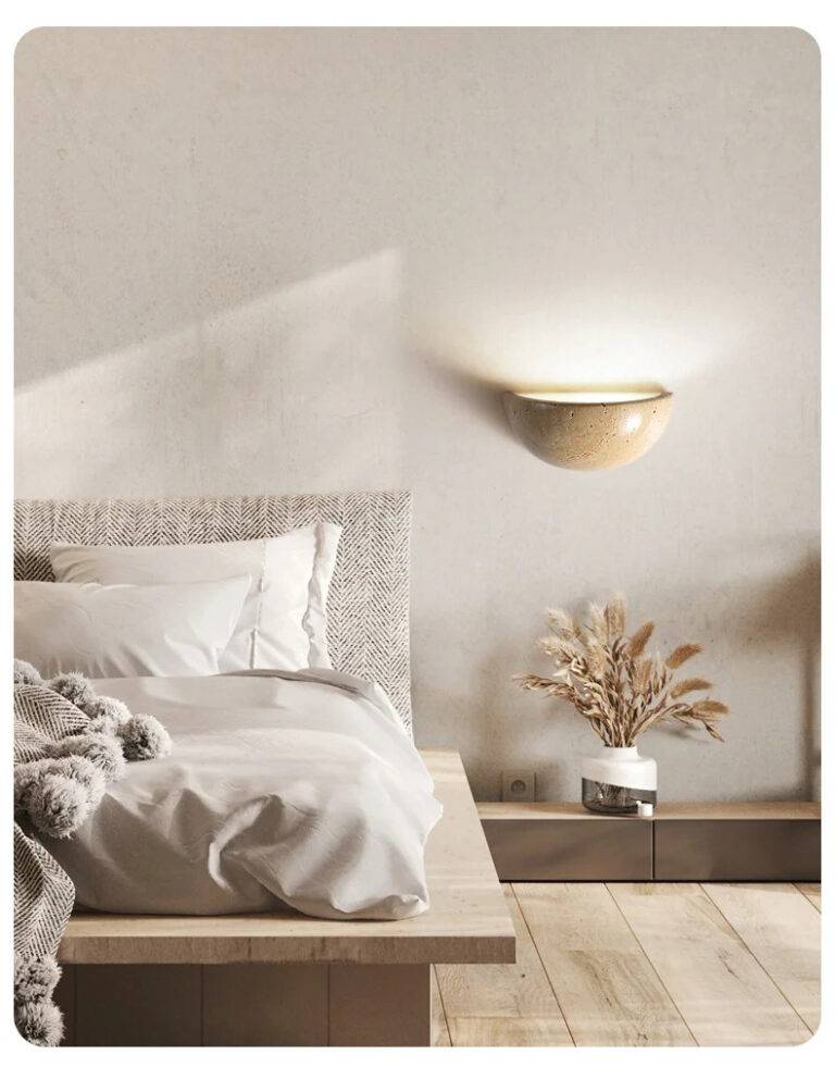 Stone Art Semicircular Wall Sconce Light - Lighting4Home