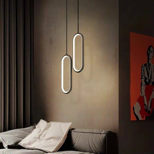Modern Rounded Rectangle LED Pendant Lights - Lighting4Home