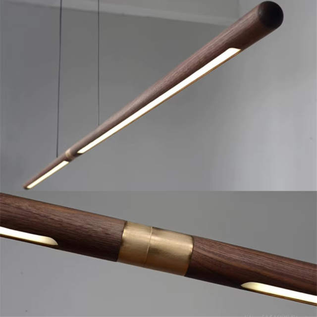 Extended Linear Wooden Pendant Light - Lighting4Home