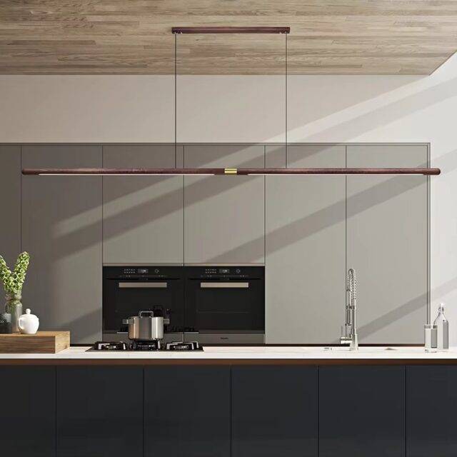 Extended Linear Wooden Pendant Light - Lighting4Home