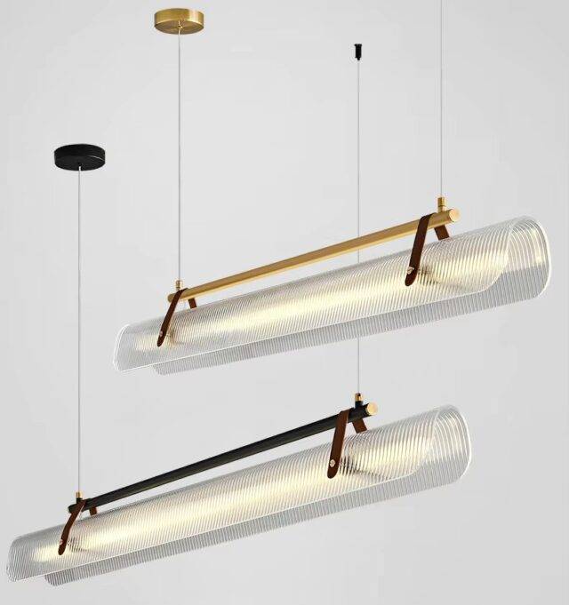 Striped Shade Linear LED Pendant Light - Lighting4Home
