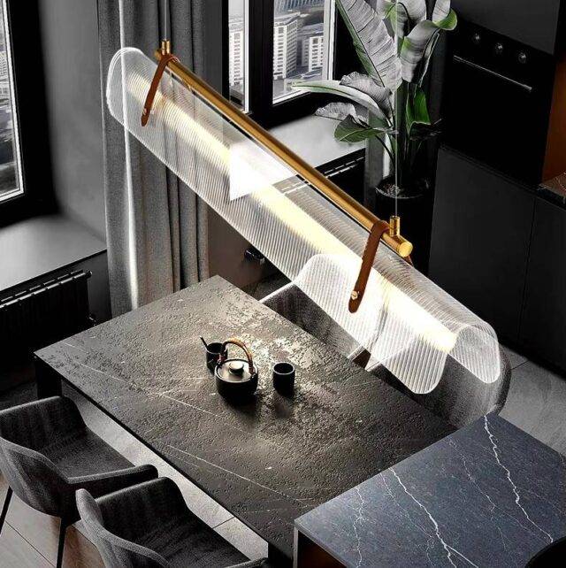 Striped Shade Linear LED Pendant Light - Lighting4Home